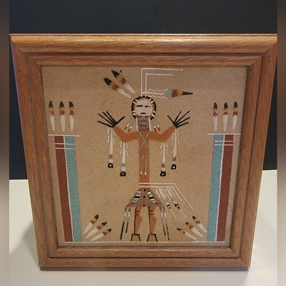 unbranded | Art | Vtg Authentic Navajo Yei Sand Painting Healing God ...